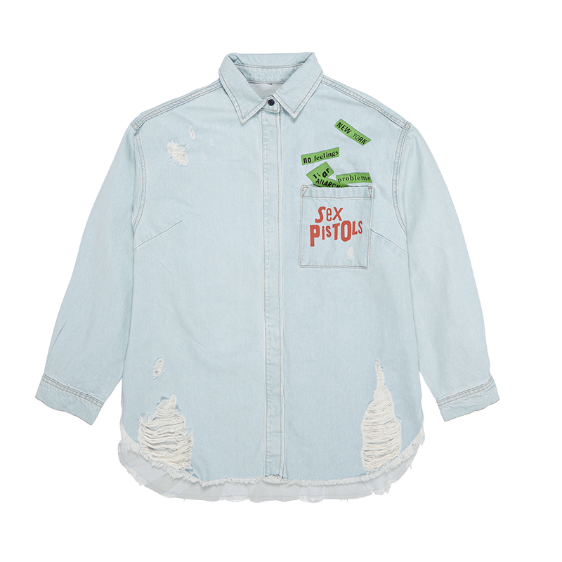 Denim God Save The Queen Overshirt - Sex Pistols